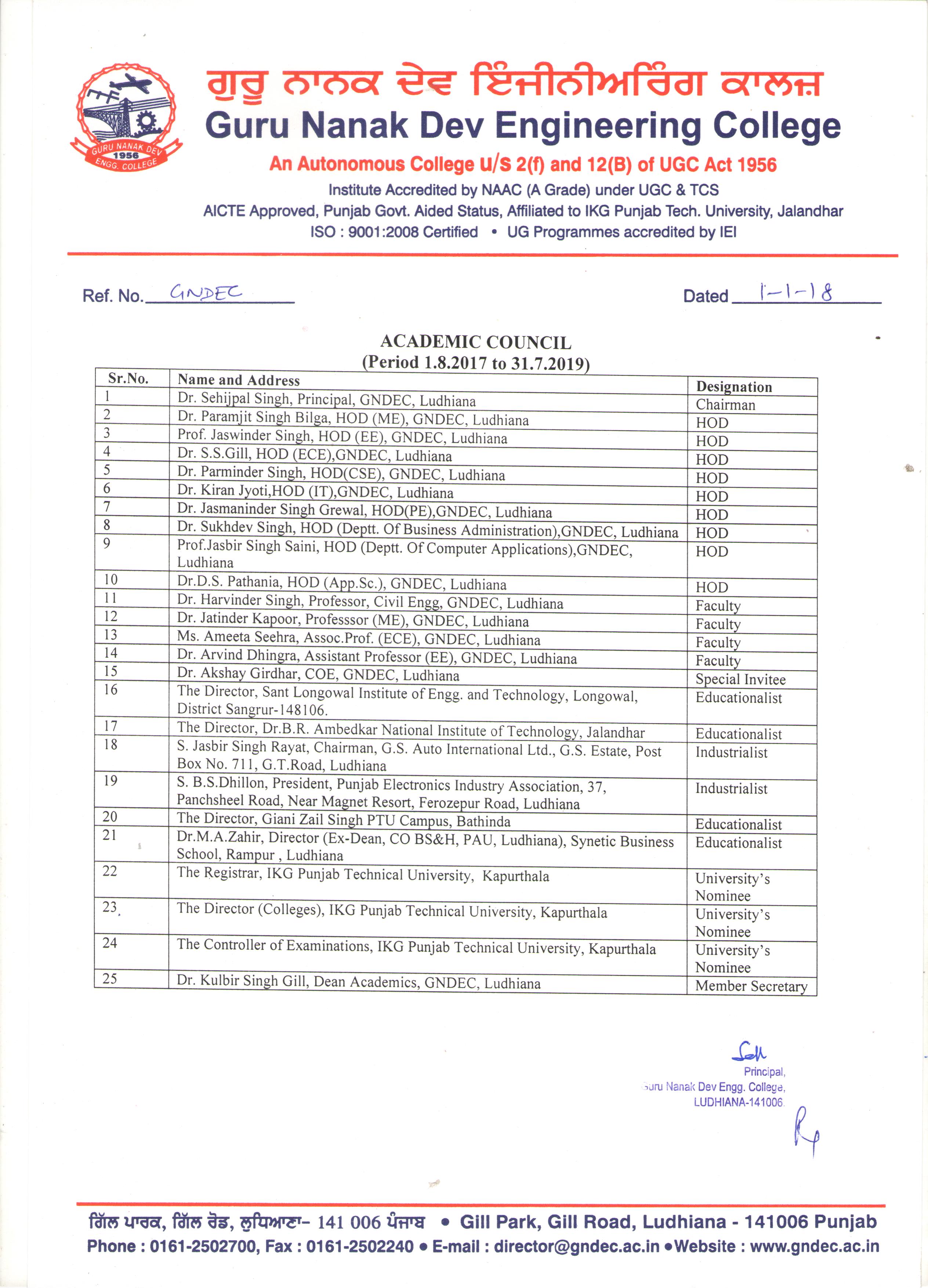 Academic Council Agenda & Proceedings